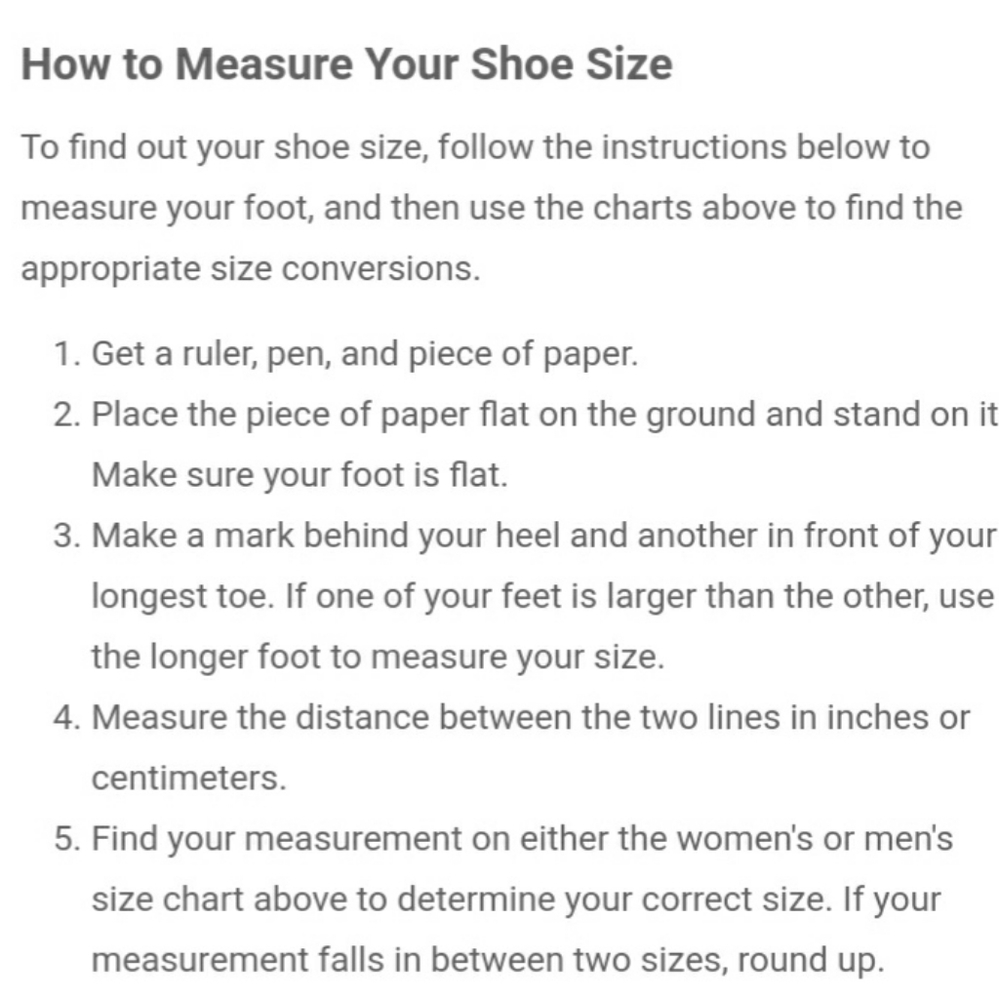 How To Measure Your Shoe Size. - Gem